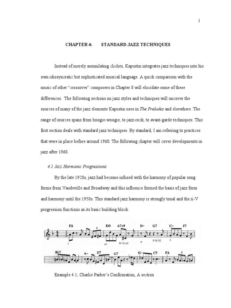 Chapter 4 Standard Jazz Techniques | PDF | Chord (Music) | Jazz