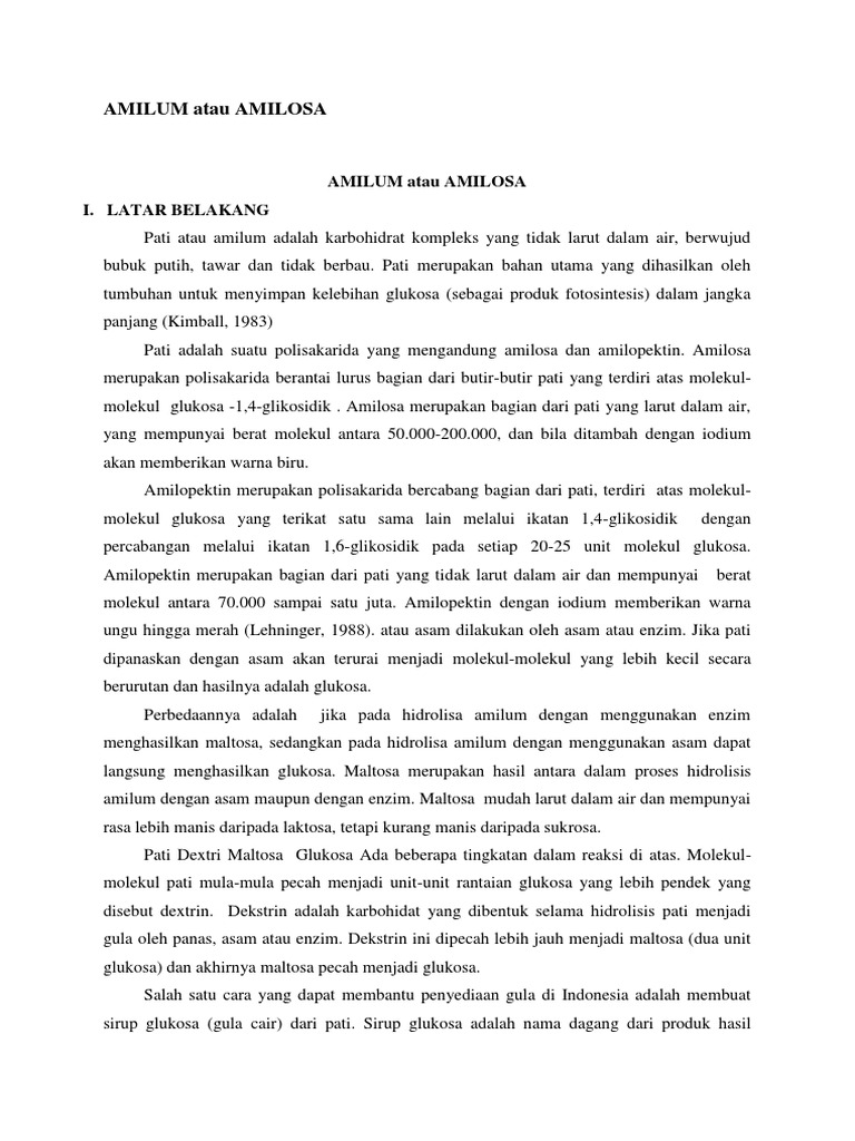 AMILUM Atau AMILOSA | PDF