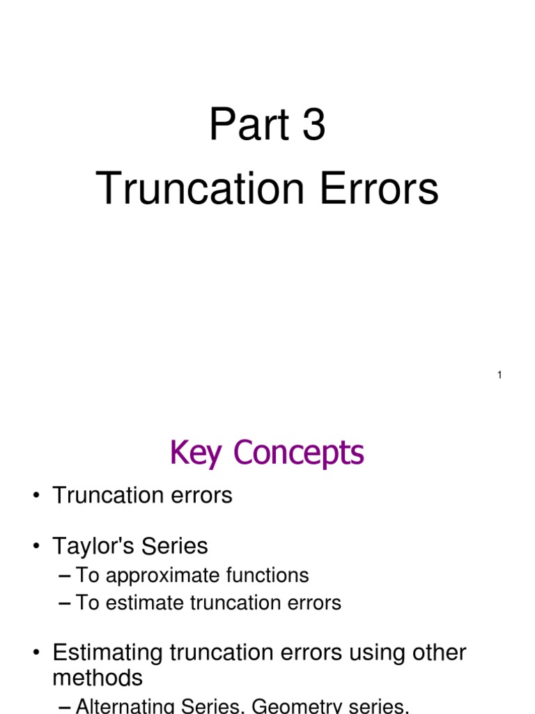 03 Truncation Errors | PDF | Series (Mathematics) | Calculus