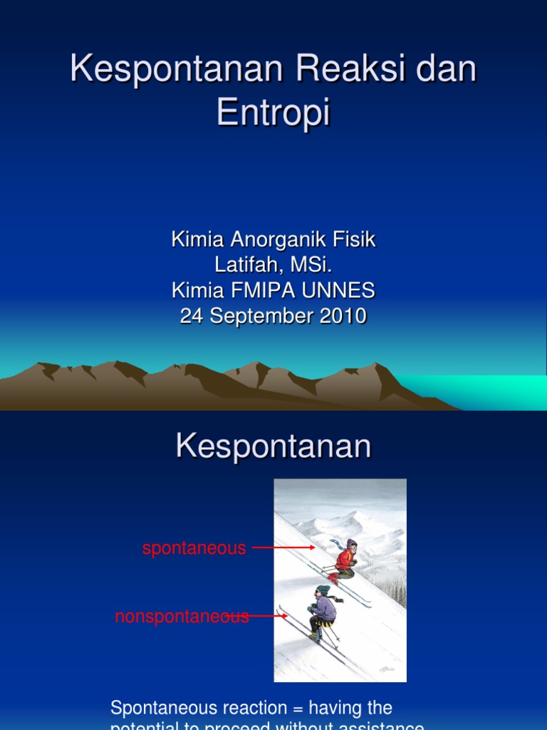 Bab 1 Entropi Dan Kespontanan 1 | PDF | Gibbs Free Energy | Enthalpy
