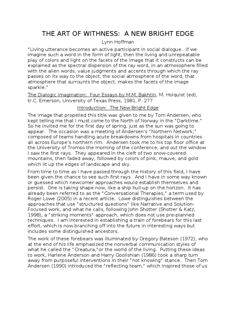 The Art of Withness | PDF | Psychotherapy | Logic