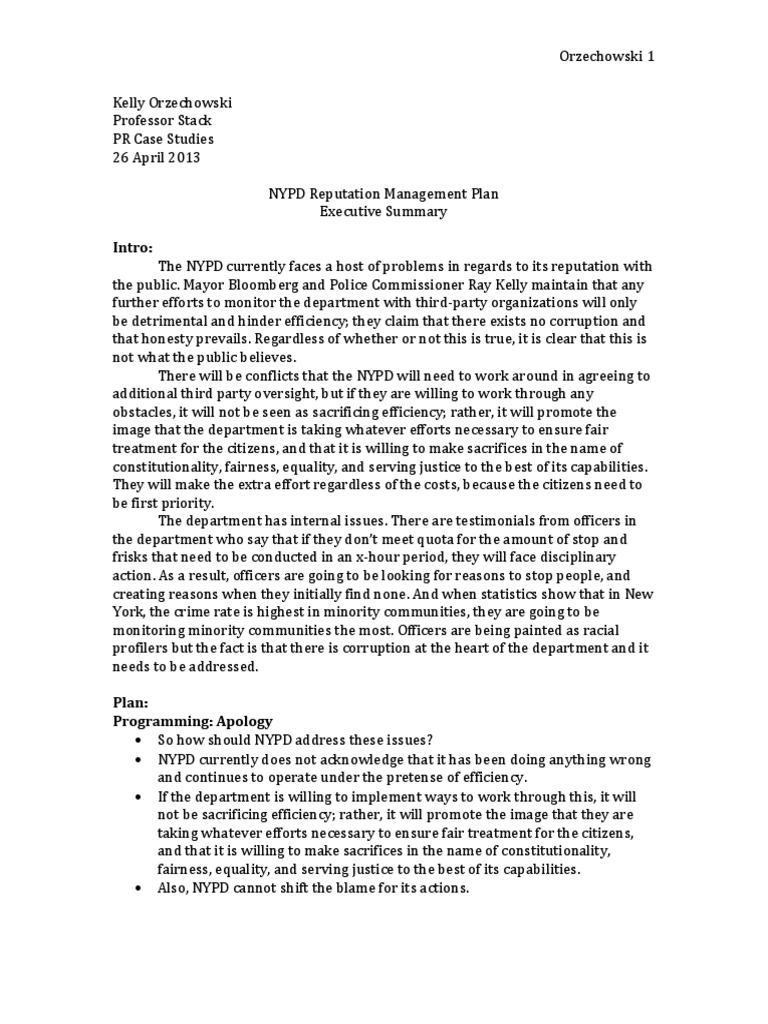 Nypd Executive Summary | New York City Police Department | Stop And ...