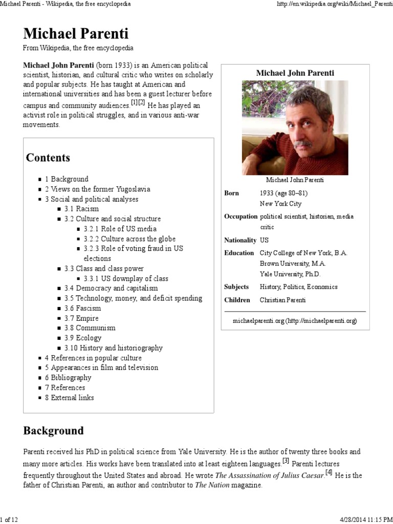 Michael Parenti Wikipedia The Free Encyclopedia Pdf Public
