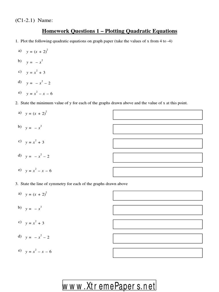 Plotting Quadratic Equations Guide | PDF