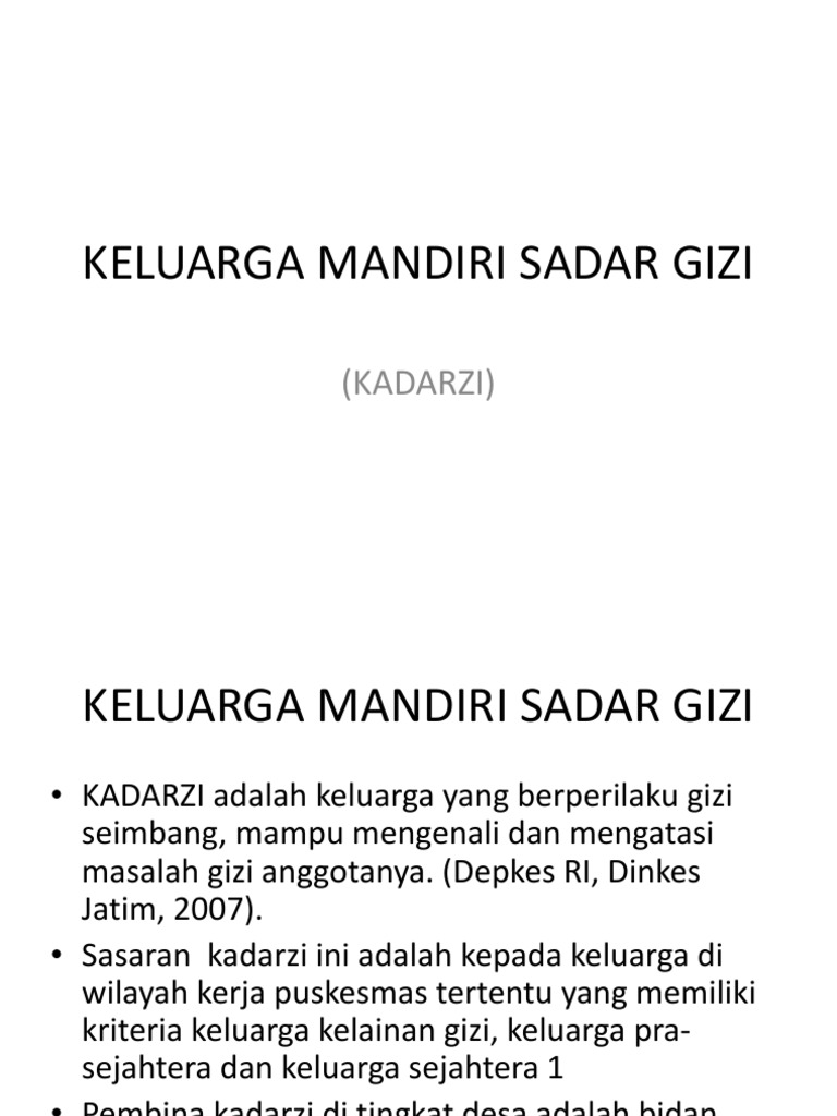 Keluarga Sadar Gizi di Indonesia | PDF | Pengembangan Diri | Kesehatan ...