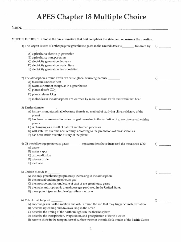 APES Chapter 18 Multiple Choice | PDF