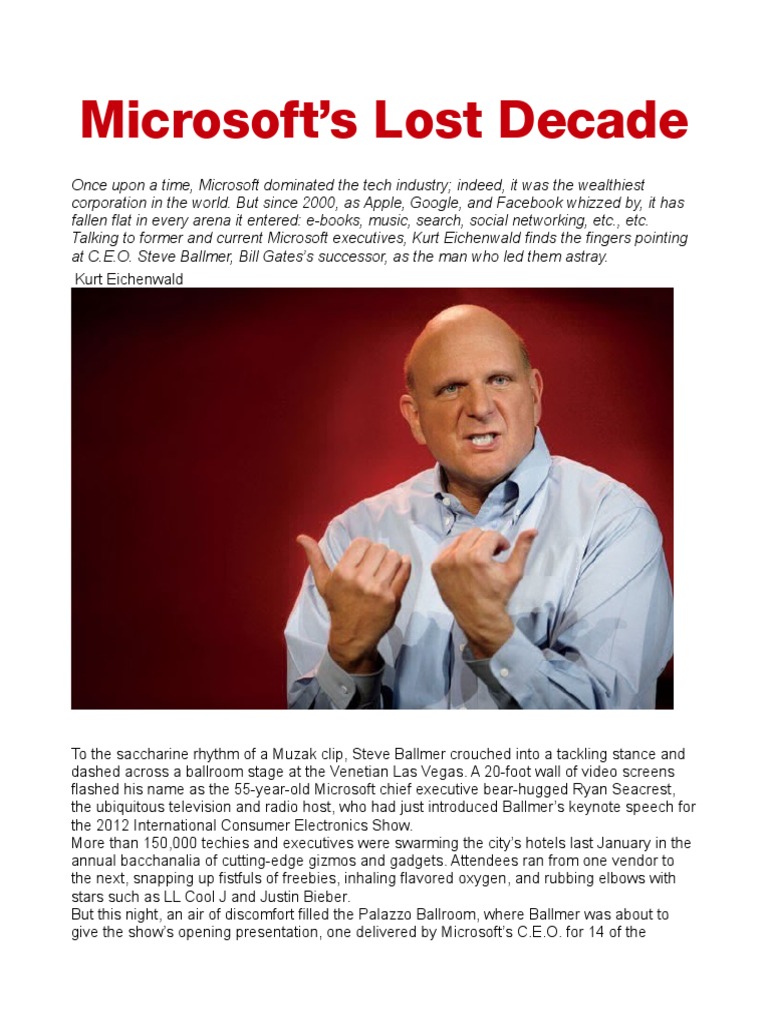 Microsoft's Lost Decade | PDF | Microsoft | Computing