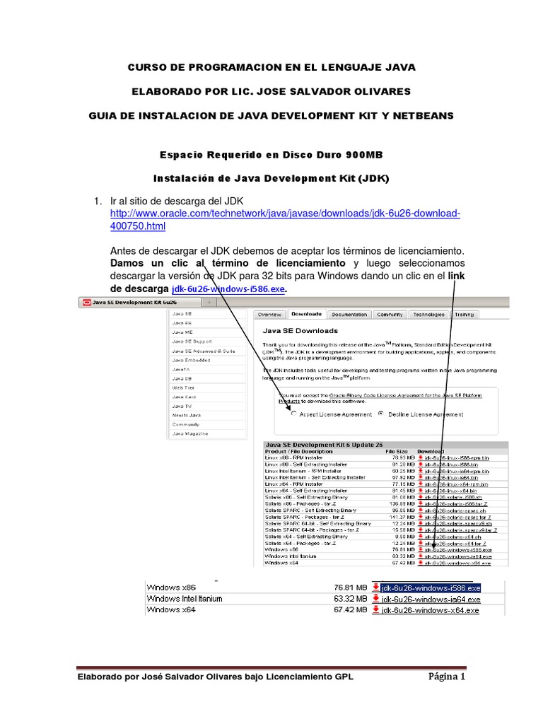 Guia de Instalacion de JDK y Netbeans | PDF | Java (lenguaje de programación) | Frijoles Netos