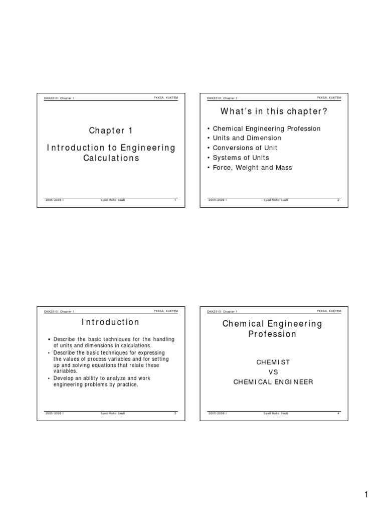 Introduction To Engineering Calculations | PDF | Units Of Measurement ...