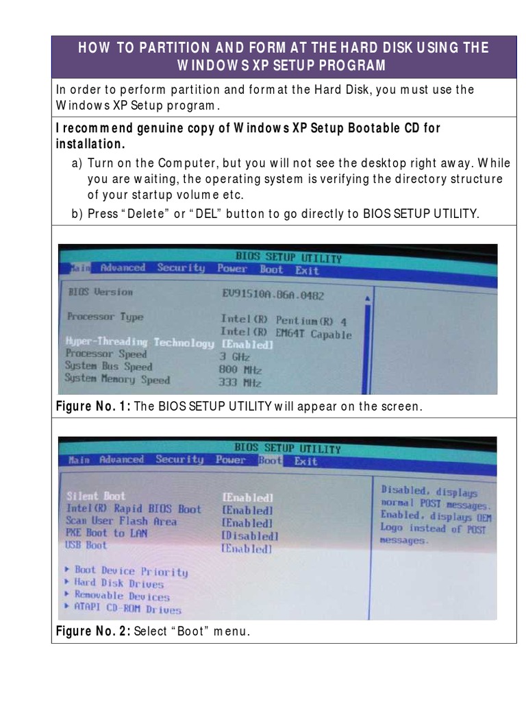 Windows XP Installation With Screenshot | PDF | Booting | Muhammad