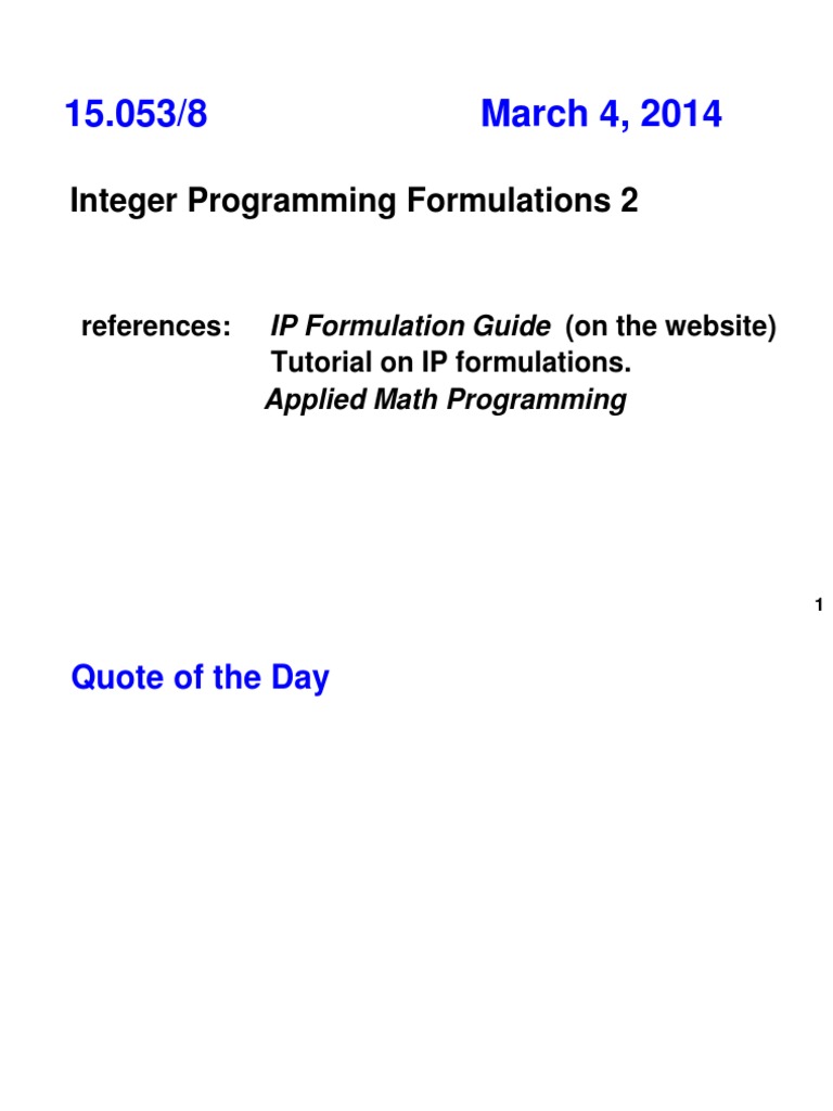 Integer Programming Part 2 | PDF | Linear Programming | Discrete Mathematics
