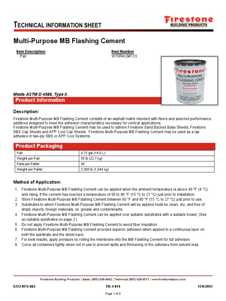 814 Multi-Purpose MB Flashing Cement | PDF | Adhesive | Shelf Life