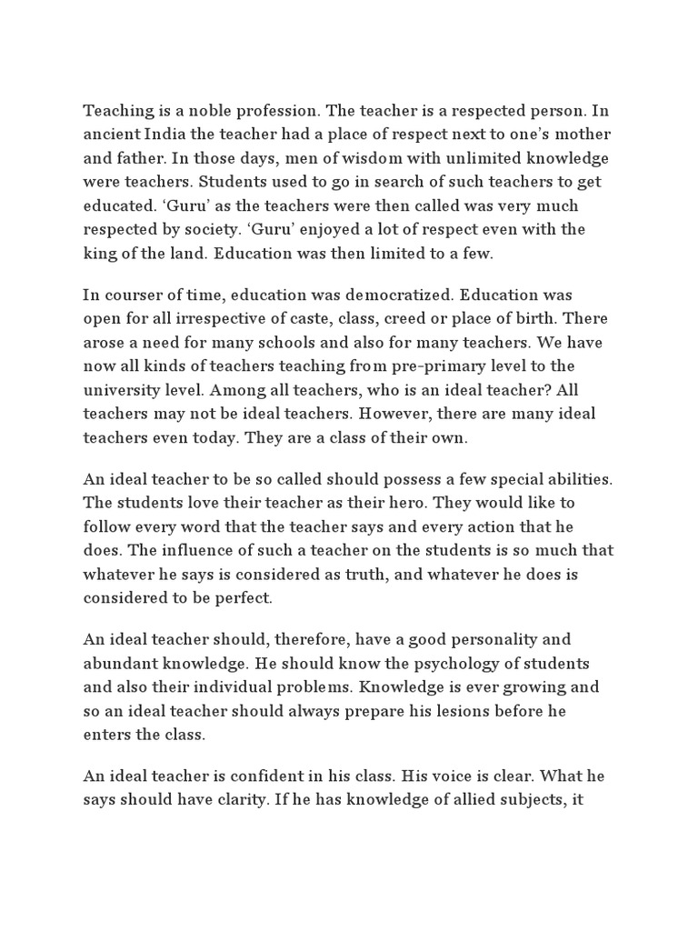 Teaching Is A Noble Profession | PDF | Teachers | Psychological Concepts