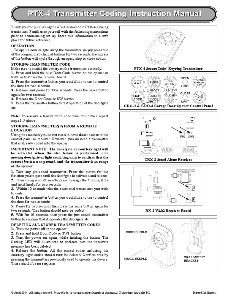 Ptx-4 Remote Control Coding Manual | PDF | Computing | Computer Engineering