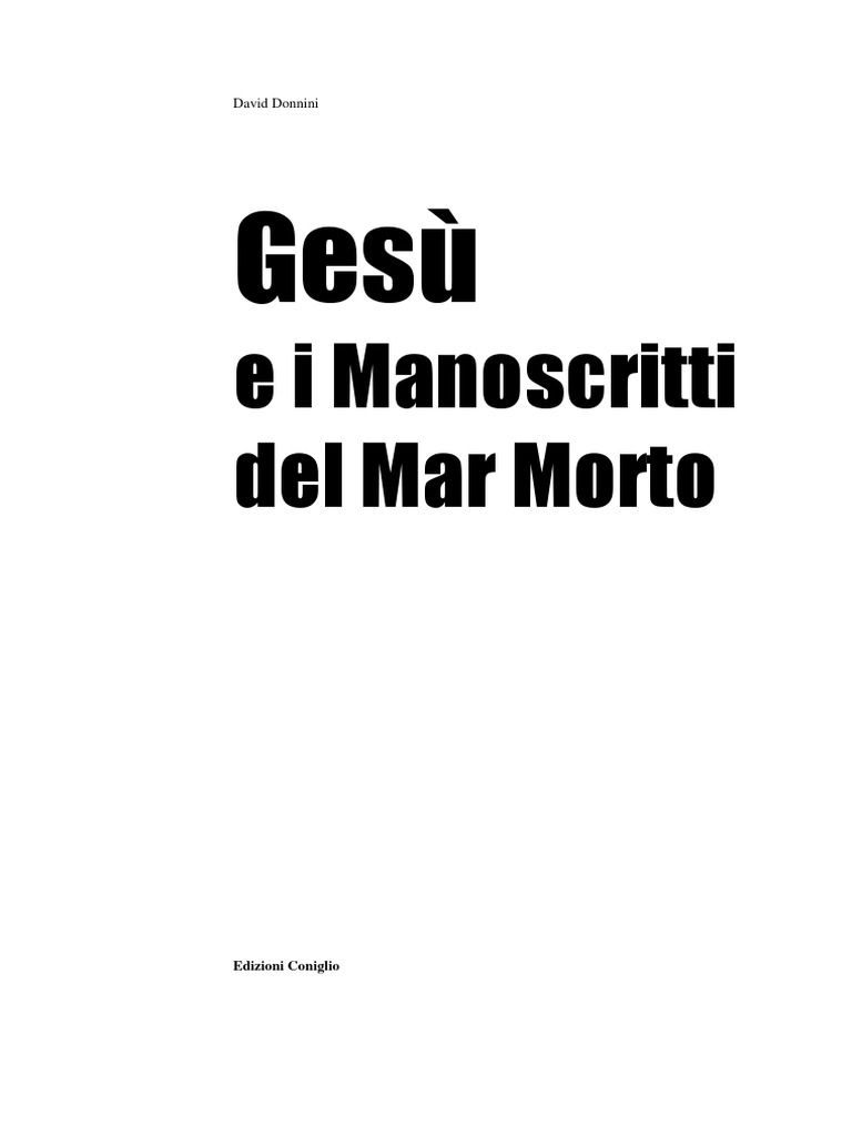David Donnini - Gesù e I Manoscritti Del Mar Morto | PDF