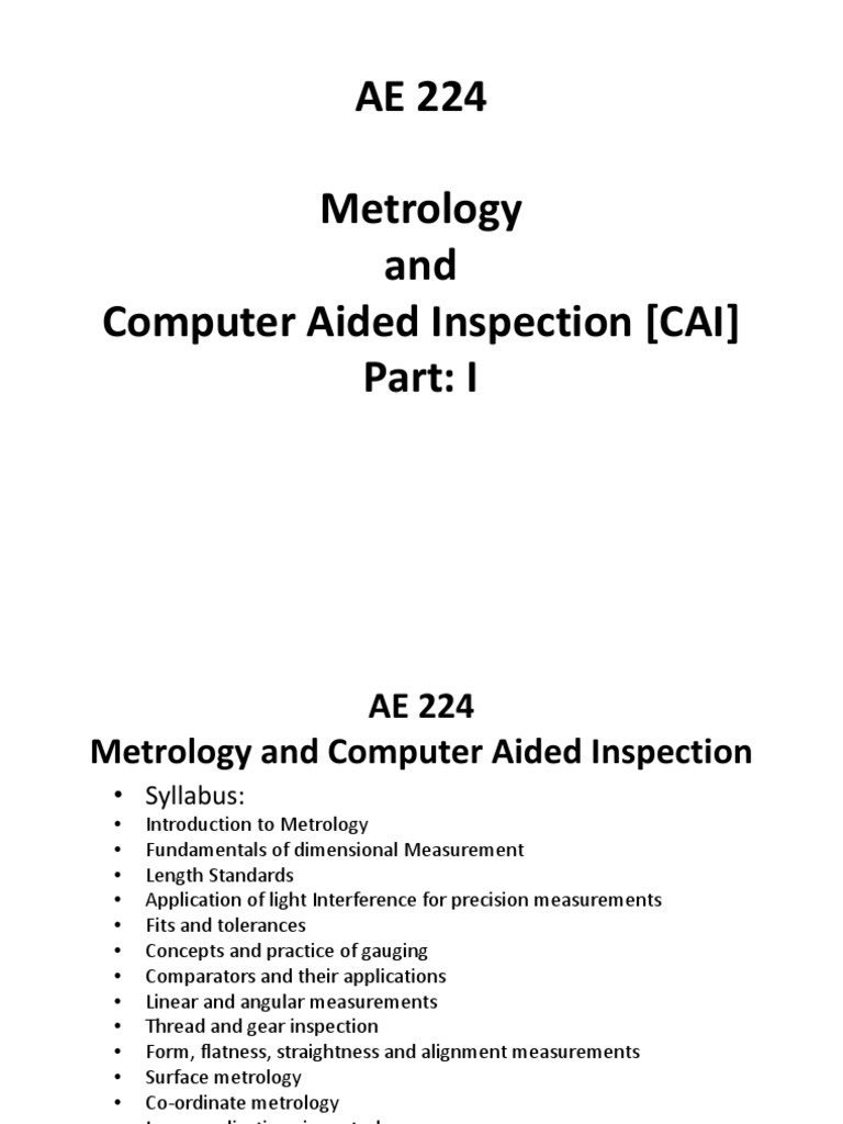 Metrology and Computer Aided Inspection 1 A | Download Free PDF ...