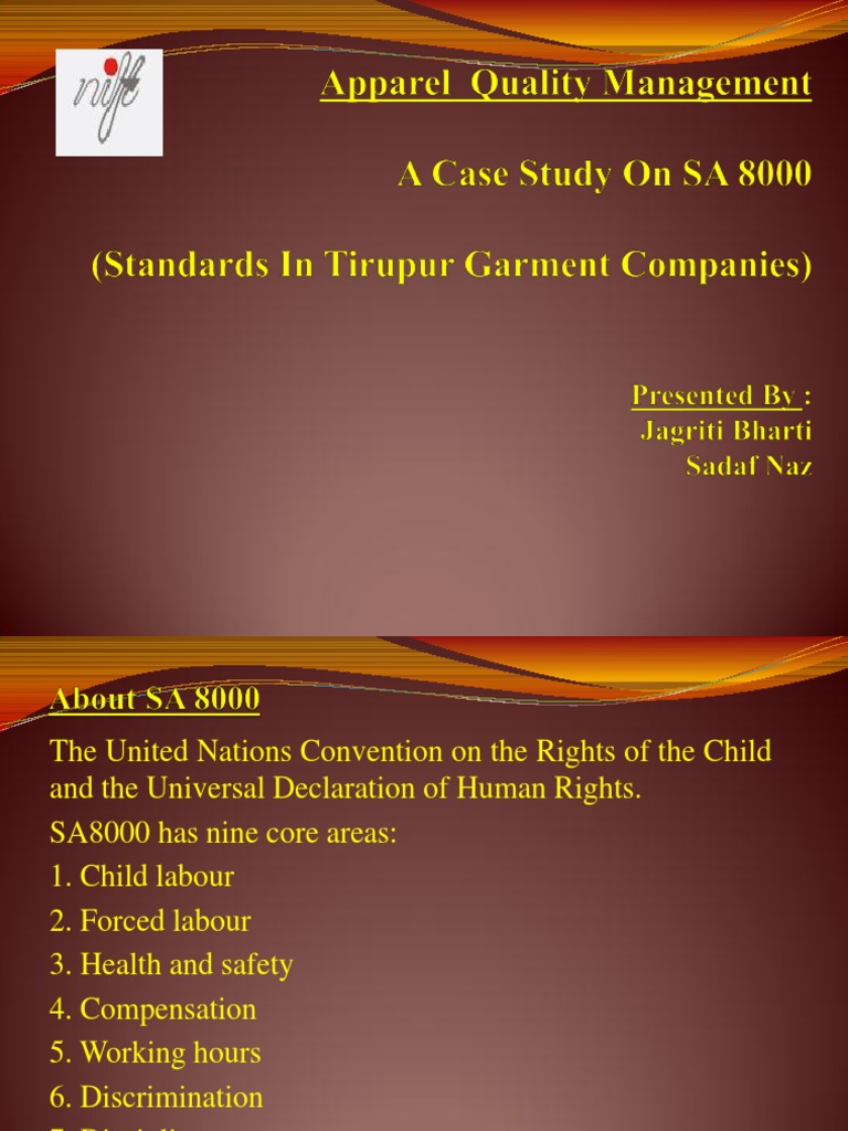 A Case Study On SA 8000 | PDF | Occupational Safety And Health ...