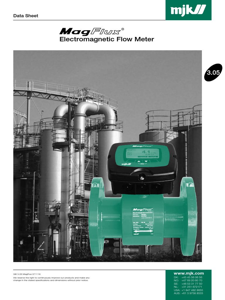 MagFlux Flow Meter | PDF | Flow Measurement | Electromagnetism