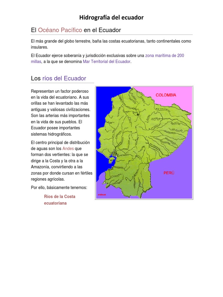 Hidrografia De Ecuador _ Hidrografía del Ecuador: Principales Ríos ...