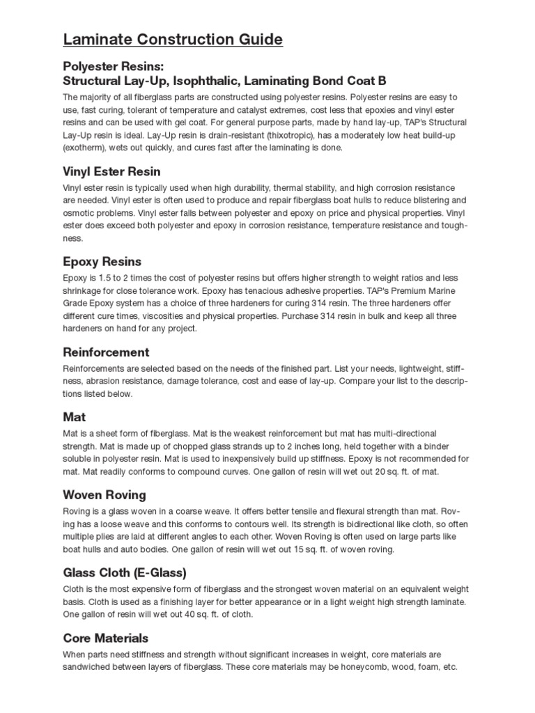 Laminate Guide | PDF | Fiberglass | Epoxy
