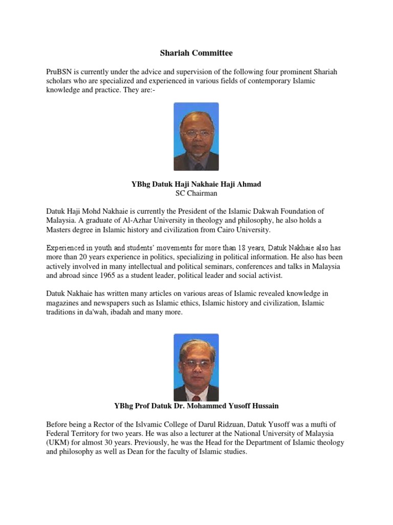 Shariah Committee | PDF | Sharia | Malaysia