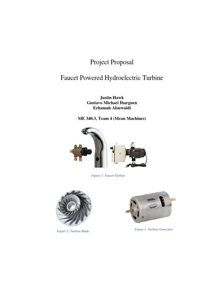 Project Proposal | PDF | Turbine | Electric Generator