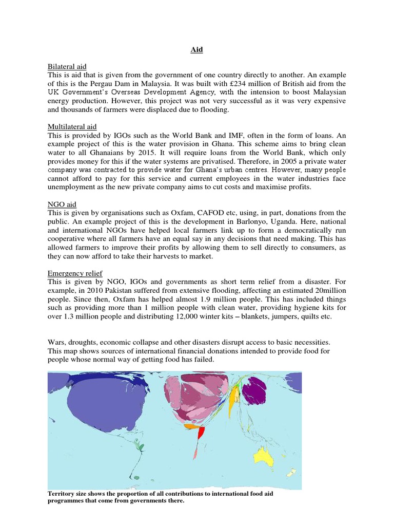 Types of International Aid Explained | PDF