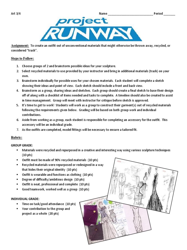 Art 34 Project Runway Lesson | PDF