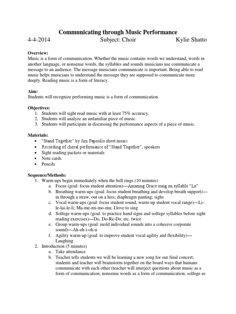 Communicating Through Music Performance | PDF | Musical Compositions ...