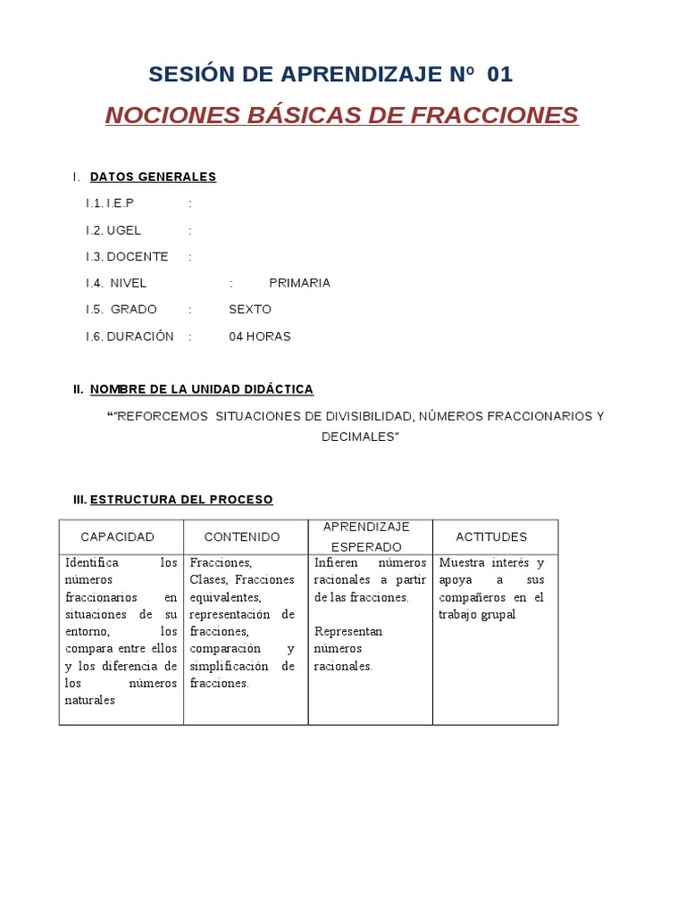Fracciones Para 6to Grado ACTIVIDADES DE FRACCIONES. Para Alumnos De