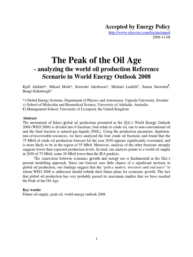 1788 The Peak of The Oil Age Report | PDF | Peak Oil | International ...