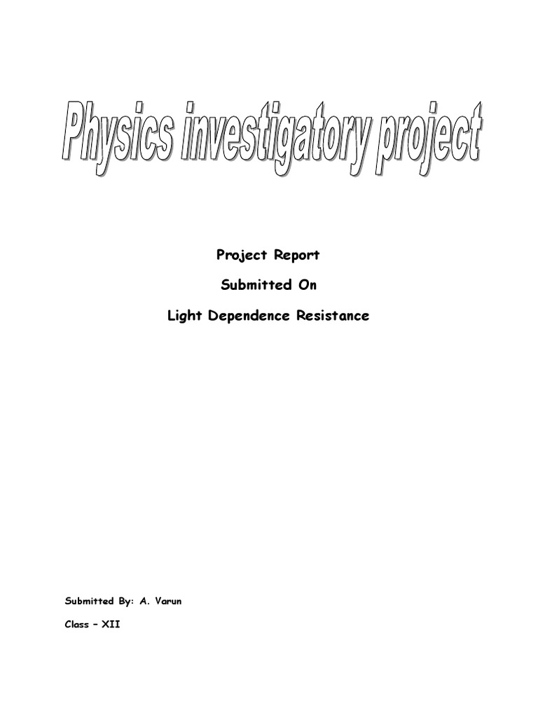 LDR-Based Light and Dark Sensor Project | PDF | Electrical Resistance ...