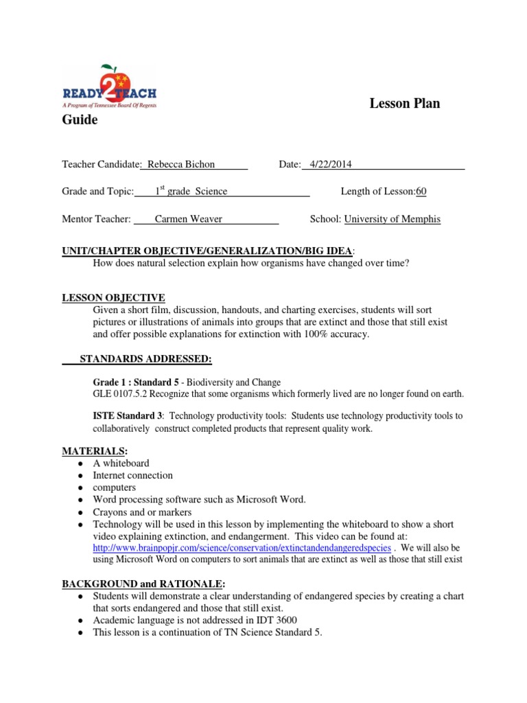 Lesson Plan 2 Extinct | Download Free PDF | Extinction | Lesson Plan