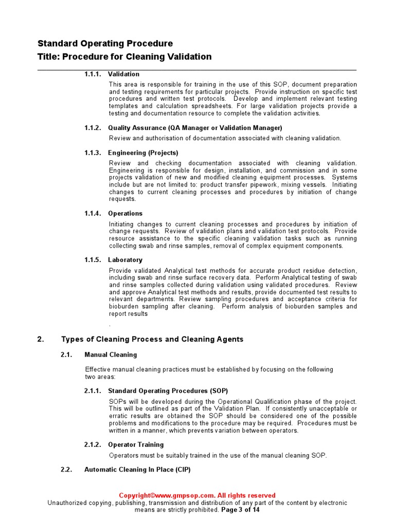 VAL-020 Procedure For Cleaning Validation Sample | PDF | Verification And Validation | Quality ...