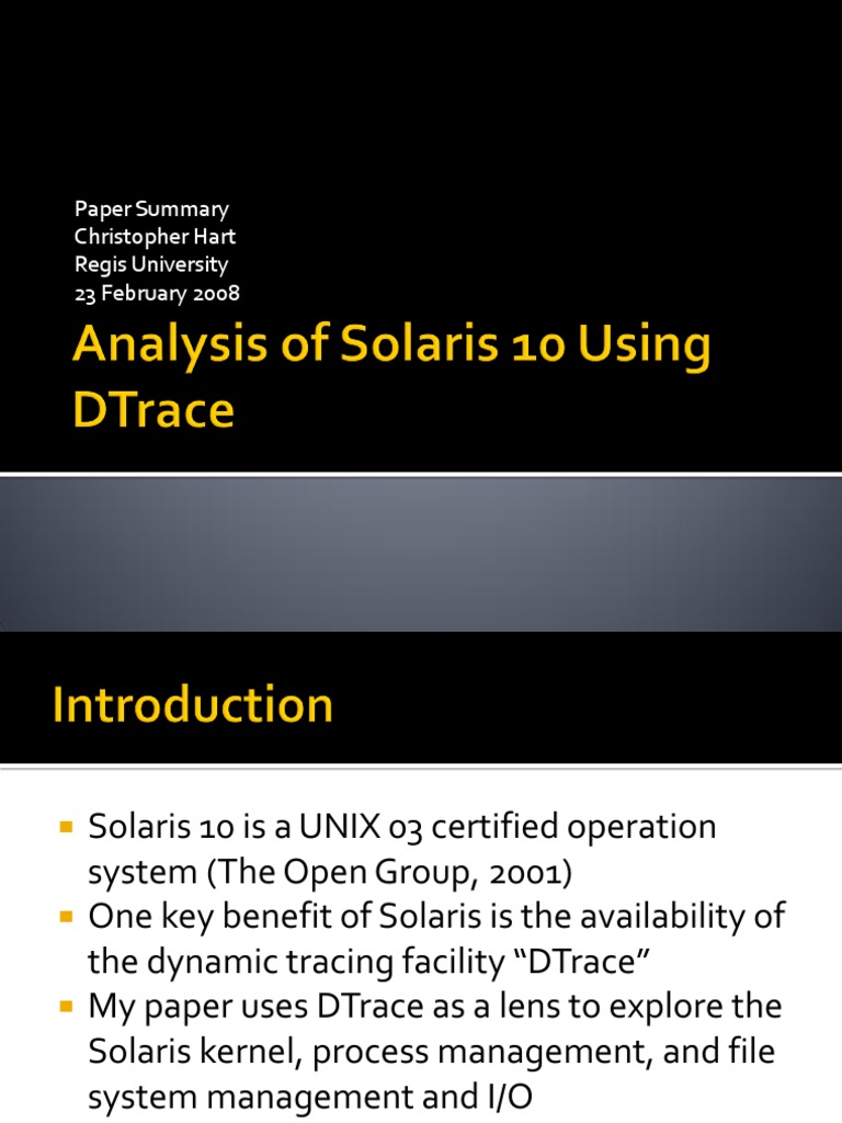 Exploring the Solaris Kernel, Process Management, and File System Using DTrace | PDF | Kernel ...