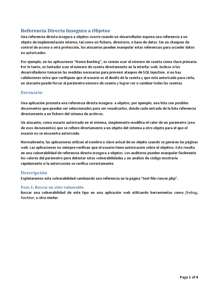 Insecure Direct Object References | PDF | Archivo de computadora ...
