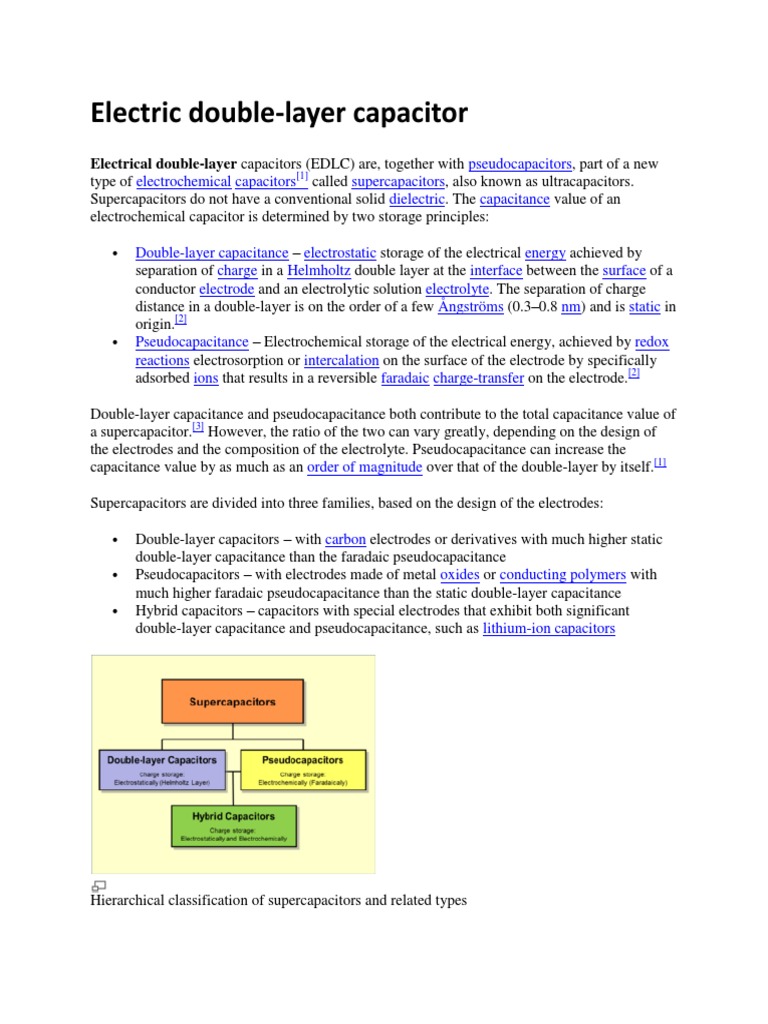 Electric Double | PDF | Capacitor | Physical Sciences