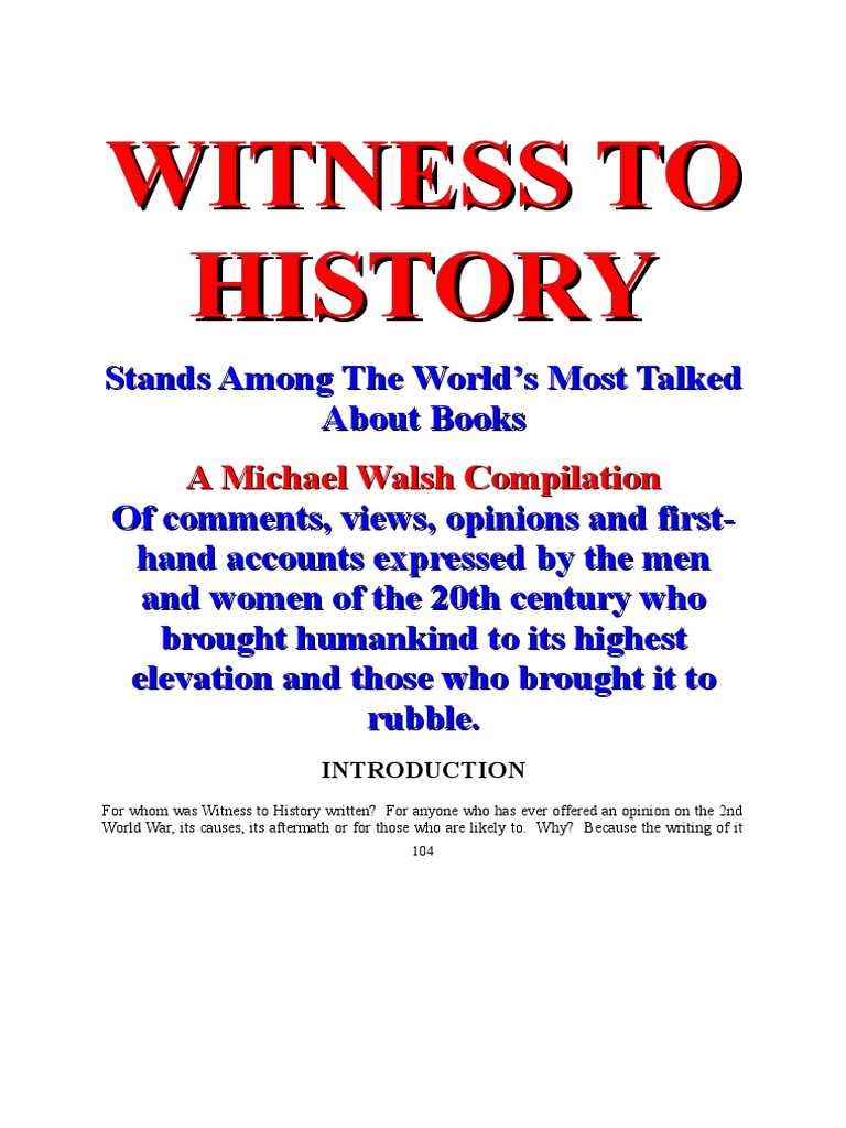 Witness To History | PDF | Bolsheviks | Socialism