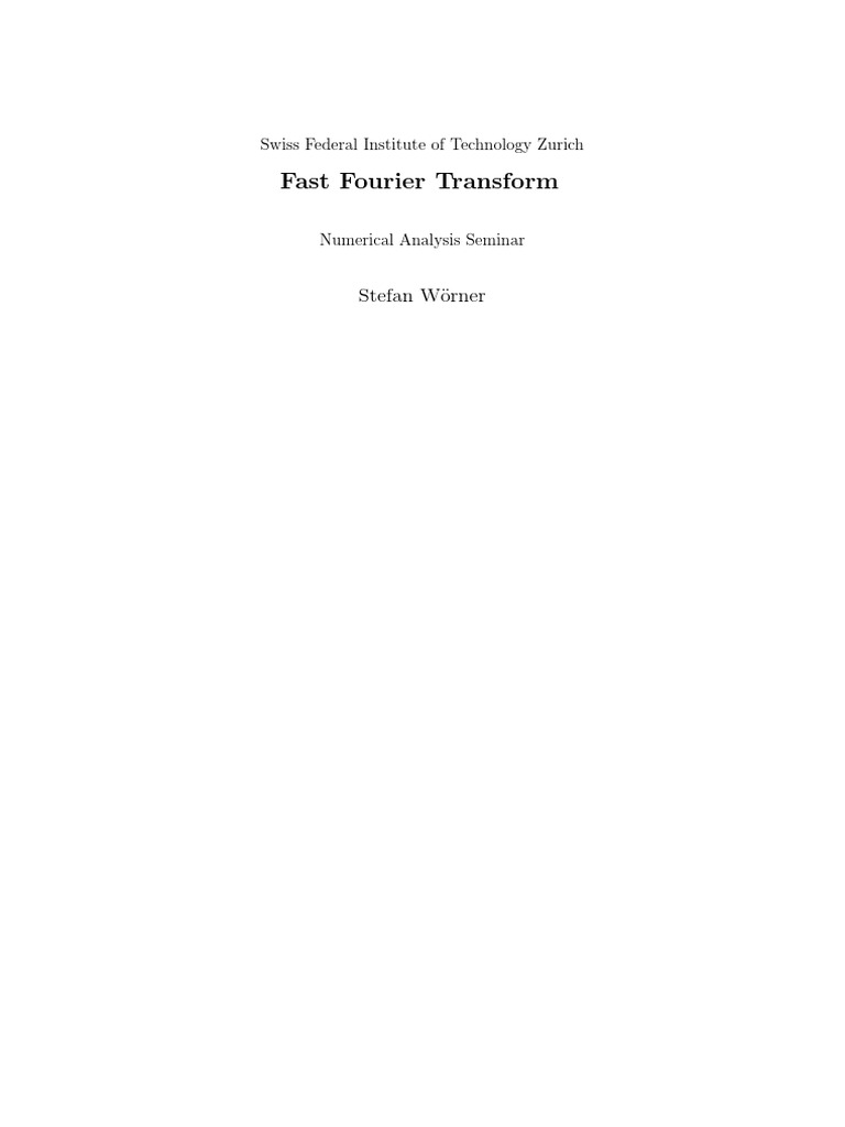 Fast Fourier Transform Pdf Fast Fourier Transform Discrete