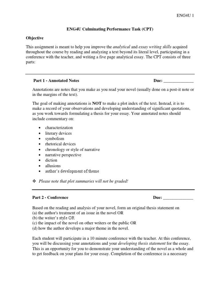 Eng4u CPT Essay | PDF | Essays | Thesis