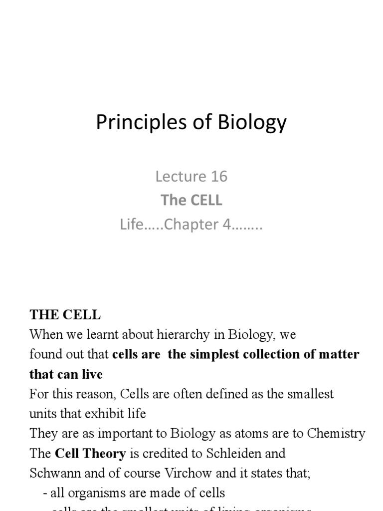 Principles of Biology: Life ..Chapter 4 . | PDF | Cell (Biology ...