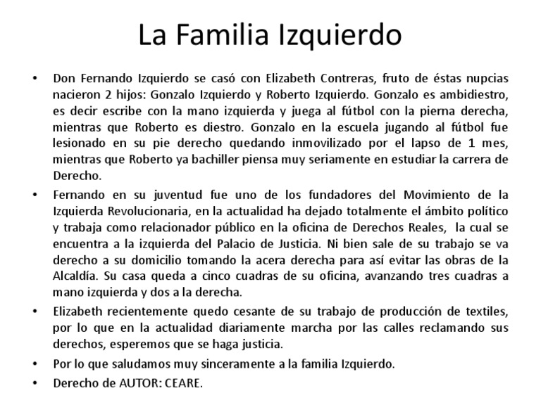 La Familia Izquierdo | PDF