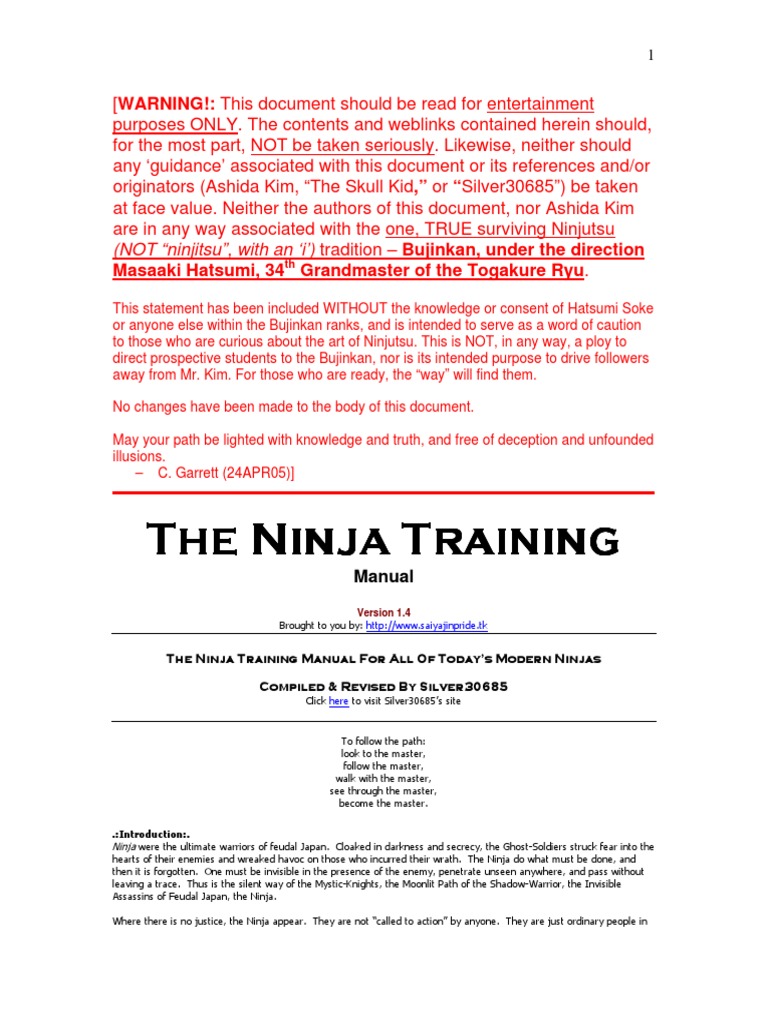 Ninjutsu - The Ninja Training Manual - Learn Ninjitsu! | Ninja | Weight ...