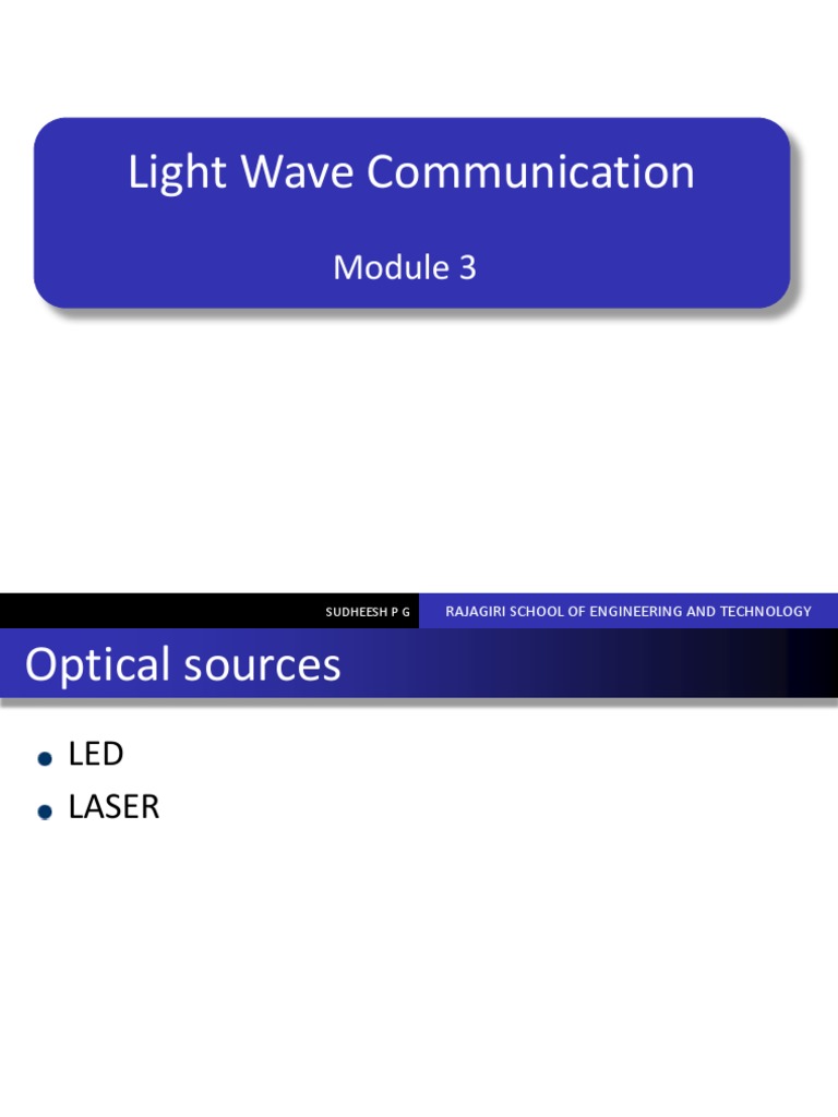 Light Wave Communication1 | PDF | Laser | Optics