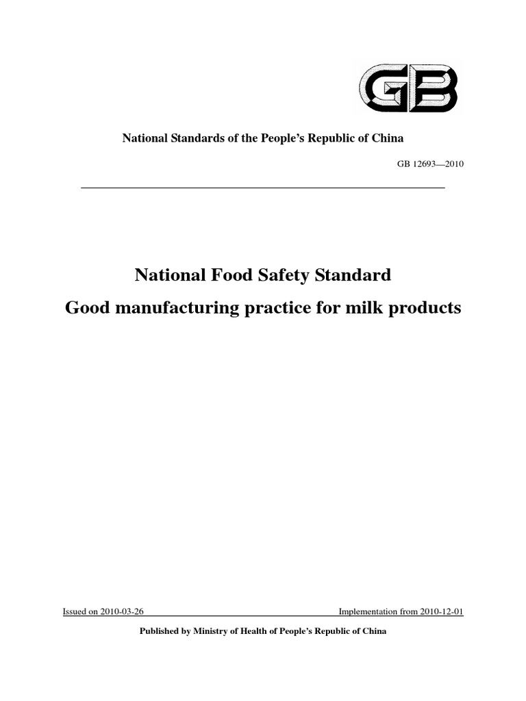 Gmp for Milk Processing Plant | Food Safety | Packaging And Labeling