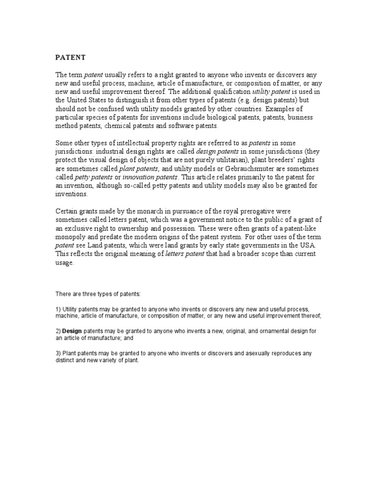 What Is A Patent | Download Free PDF | Trademark | Patent
