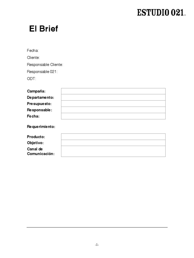 Plantilla de Brief Publicitario | PDF | Marketing | Economias