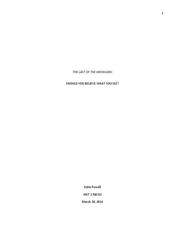 Historical Accuracy of The Last of the Mohicans | PDF | The Last Of The ...