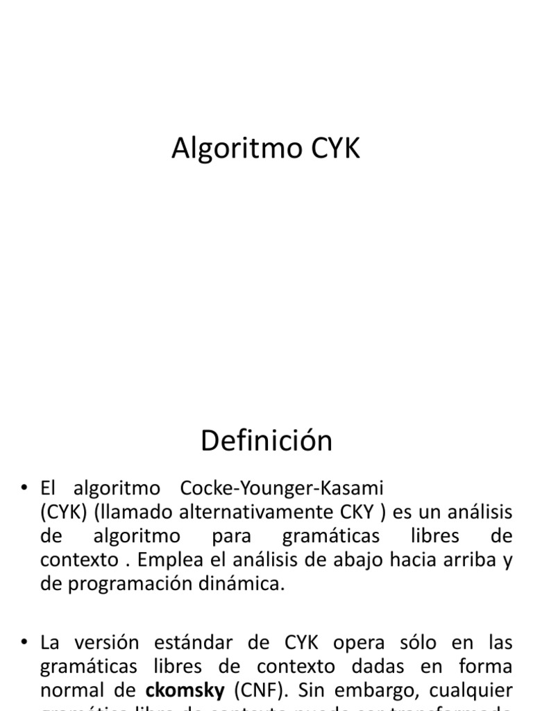 Algoritmo CYK | PDF