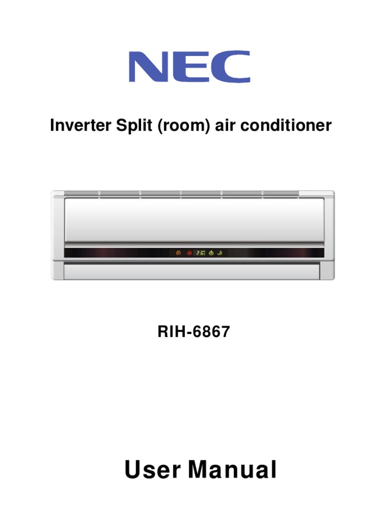 NEC RIH-6867 User Manual | PDF | Heat Pump | Air Conditioning
